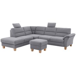 Ecksofa Home Affaire, B:262cm H:89cm T:235cm, grau, Luxus-Microfaser ALTARA NUBUCK (100% Polyester);Struktur (100% Polyester);Luxus-Microfaser