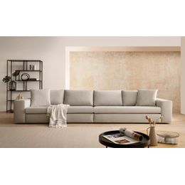 4-Sitzer Home Affaire, B:400cm H:72cm T:113cm, lila, Sofas, "SLEETLAND XXL in Samtvelours oder Vintage-Leder-Optik", besonders groß und bequem