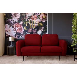 2-Sitzer Home Affaire, B:185cm H:81cm T:93cm, rot, Korpus/Basismaterial: 100% Polyester. Sitzfläche: 100% Polyester, Sofas, "Skidi"