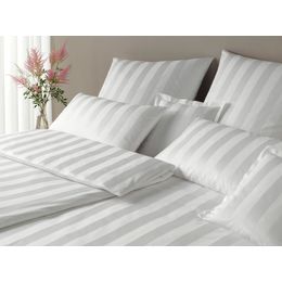 Bettw&auml;sche Elegante, wei&szlig;, Mako-Satin, Obermaterial: 100% Baumwolle, Bettw&auml;sche, "Noblesse", im modernen Streifendesign