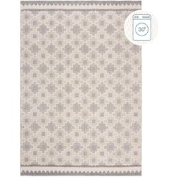 Teppich FLAIR RUGS, B:78cm H:4mm L:150cm, grau, Kunstfaser, Wohnzimmer, Teppiche, "Graysen", Waschbarer Geometrischer Teppich