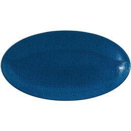 Seltmann Weiden Servierplatte "Life Fashion", B/H/L: 17,9cm x 2,5cm x 32,9cm, blau, Servierplatten, Platte oval