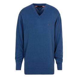 Tommy Hilfiger Big & Tall Herren Strickpullover "BT-PIMA ORG CTN CASHMERE VNCK-B", blau, Gr. XXXL, TOMMY HILFIGER BIG & TALL, Strick, Obermaterial: 92% Baumwolle, 8% Kaschmir,