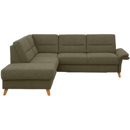 Ecksofa Home Affaire, B:238cm H:90cm T:213cm, gr&uuml;n, 100% Polyester, Wohnzimmer, Sofas, "Westerland L-Form", Federkern-Polsterung, wahlweise mit