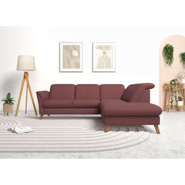 Sit & More Ecksofa SIT & MORE, B:250cm H:91cm T:220cm, lila, 90% Polyester 10%Polyamid, Wohnzimmer, Sofas, "Romero L-Form", wahlweise mit oder ohne TV-Funktion,