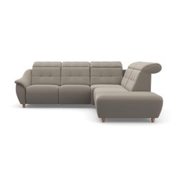 Ecksofa Home Affaire, B:272cm, braun, Struktur (100% Polyester);Luxus-Microfaser Florence (100% Polyester);Chenille (100% Polyester);NaturLEDER