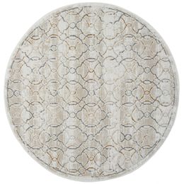 Teppich, B:120cm H:10mm L:120cm &Oslash;:120cm, beige, MyFlair M&Ouml;BEL & ACCESSOIRES, Polyester, Wohnzimmer, Teppiche, "My Floor, LAGERR&Auml;UMUNG", Kurzflor,