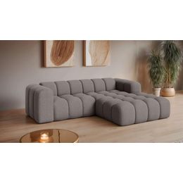 Ecksofa OTTO HOME, B:248cm H:72cm T:186cm, beige, 100% Polyester, Sofas, "KALLIE Design-Sofa mit Wellenunterfederung, Bubble-Optik, 248/186/72cm",