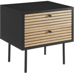 Nachtkommode Salesfever, B:50cm H:50cm T:40cm, beige, Furnier, MDF, Metall, Sideboards, "Torsby Charmanter Nachtisch", &Auml;sthetik trifft Funktion im