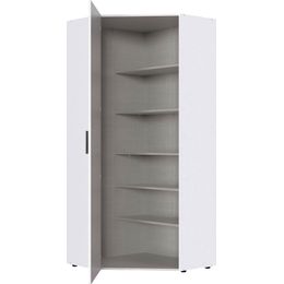 Eckschrank wimex, B:80cm H:185cm T:80cm, wei&szlig;, Spanplatte, Schlafzimmer, Schr&auml;nke, "M&uuml;nster Eckl&ouml;sung", Mehrzweckschrank mit 5 Einlegeb&ouml;den