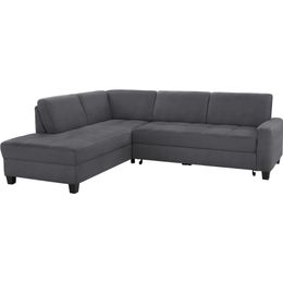 Ecksofa DOMO collection, B:243cm H:84cm T:209cm, grau, Struktur fein (100% Polyester);Luxus-Microfaser (100% Polyester);Luxus-Microfaser in