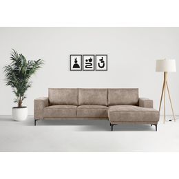 Ecksofa OTTO HOME, B:280cm H:85cm T:152cm, beige, 100% Polyester, Wohnzimmer, Sofas, "Polsterecke Oland, Struktur, Flachgewebe, Luxus-Microfaser,