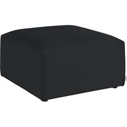 Hocker Home Affaire, B:80cm H:46cm T:80cm, schwarz, Struktur Hahnentritt (67% Polypropylen 33% Polyester);Fellimitat (100% Polyester);Samtcord (92%