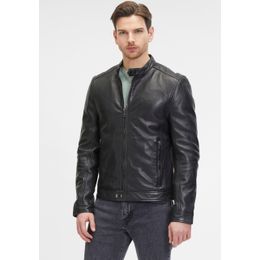 Mauritius Herren Lederjacke "G2MOccer SF", schwarz, Gr. 4XL, unifarben, Obermaterial: 100% Schafsleder, Jacken, mit Rei&szlig;vershcluss, Ziern&auml;hte,