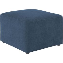 Hocker Home Affaire, B:70cm H:47cm T:70cm, blau, 100% Polyester, Wohnzimmer, Hocker, "Sundstrup", Modulserie, individuelle Zusammenstellung