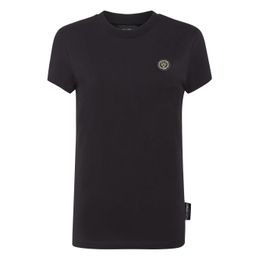 Plein Sport Damen T-Shirt "Statement", schwarz, Gr. XL, Obermaterial: 100% Baumwolle, Shirts