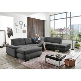 Ecksofa DIE PLANBAR, B:371cm H:85cm T:195cm, grau, 85% Polyester;15% Nylon, Wohnzimmer, Sofas, "MP-IN16012 L-Form, mit Federkern-Polsterung", inkl.
