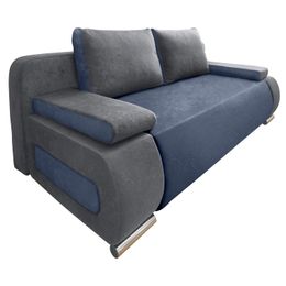 Schlafsofa Collection AB, B:200cm H:85cm T:98cm, blau, Kunstleder SOFTLUX / Struktur ( 20% Acryl; 80% Polyester);Microfaser PRIMABELLE (100%