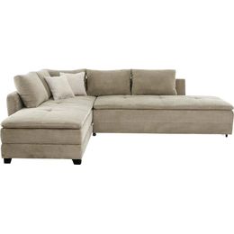 Jockenh&ouml;fer Ecksofa, B:306cm T:106cm, grau, JOCKENH&Ouml;FER GRUPPE, Korpus: 100% Polyester;Kissen: 100% Polyester, Wohnzimmer, Sofas, "Madrid L-Form, drehbares