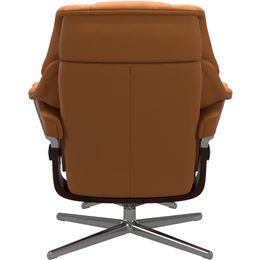 stressless "Reno" Set, Relaxsessel mit Hocker, mit Hocker, mit Cross Base, Gr&ouml;&szlig;e S, M & L, Holzakzent Braun