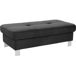 Hocker, B:116cm H:45cm T:70cm, grau, exxpo - SOFA FASHION, Luxus-Kunstleder;Webstoff (100% Polyester);Webvelours (100% Polyester), Wohnzimmer,