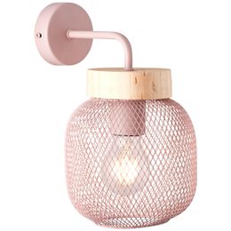 Brilliant Wandleuchte "Giada", 1, H: 26,5cm, 1 Stk., pink, Wohnzimmer, Leuchten, Wandlampe, Höhe 26,5 cm, 1x E27, Metall/Holz
