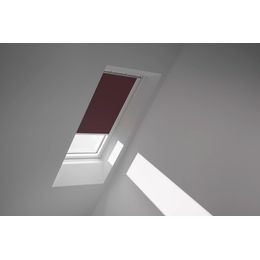Velux Verdunklungsrollo "DKL 4559SWL, Farbe: rehbraun", MK04, stufenlos positionierbar, braun, Rollos, wei&szlig;e F&uuml;hrungsschienen & Griffleiste