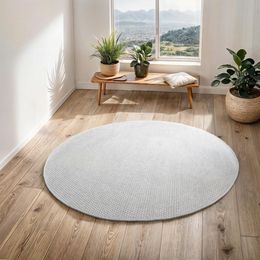 Wollteppich, B:200cm H:10mm L:200cm &Oslash;:200cm, beige, MyFlair M&Ouml;BEL & ACCESSOIRES, Wolle, Wohnzimmer, Teppiche, "WOOLY DREAM", handgewebter