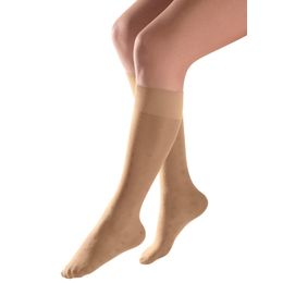 Damen Kniestrümpfe, beige, 80% Polyamid, 20% Elasthan, Socken