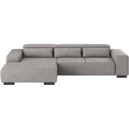 Ecksofa COTTA, B:304cm H:71cm T:186cm, grau, 96% POLYESTER (PES) / 4% POLYAMID (PA), Wohnzimmer, Sofas, "Side L-Form, mit Kopfteilverstellung & 3