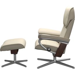 stressless "Admiral" Set, Relaxsessel inkl. Hocker, mit Cross Base, Gr&ouml;&szlig;e M & L, Holzakzent Braun