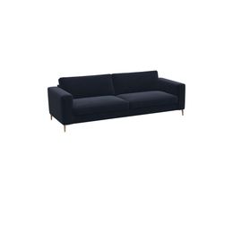3-Sitzer FLEXLUX, B:229cm H:85cm T:92cm, blau, 100% Polyester, Sofas, "Fiore, super Sitzkomfort durch Kaltschaum im Sitz", breite Armlehnen, F&uuml;&szlig;e