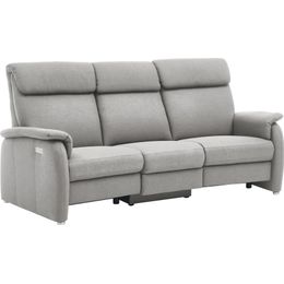 3-Sitzer Home Affaire, B:218cm H:107cm T:104cm, grau, Sofas, "Turin mit Steckdose und USB-Port auch in Easy care-Bezug", 2 x vollmotorische