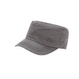Chillouts Herren Army Cap "Heraklion Hat", schwarz-wei&szlig;, unifarben, Baumwollmischung, Caps, aus Naturfasern mit verstellbarem Verschluss & urbanem
