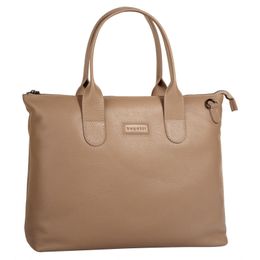 Bugatti Damen Shopper "ELSA", beige, Leder, leicht glänzend, unifarben, Taschen, echt Leder