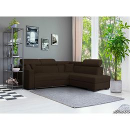 Ecksofa Home Affaire, B:267cm H:95cm T:198cm, braun, Struktur fein (100% Polyester);Struktur (100% Polyester);Samtstruktur (100% Polyester),
