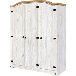 Kleiderschrank Home Affaire, B:150cm H:188cm T:56cm, wei&szlig;, Massivholz, Schlafzimmer, Schr&auml;nke, Ziergriffe und Scharniere aus Metall