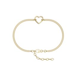 Firetti Damen Armband "Schmuck Geschenk Silber 925 Armschmuck Armkette Ankerkette Herz", 21cm, Silber 925 (Sterlingsilber), gold, Silber 925