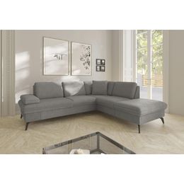 Sit & More Ecksofa SIT & MORE, B:238cm H:83cm T:202cm, grau, 100% Polyester, Wohnzimmer, Sofas, "Morris Jubi L-Form, B: 238 cm", mit Armteilfunktion & 1