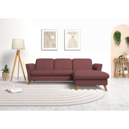 Sit & More Ecksofa SIT & MORE, B:245cm H:91cm T:178cm, lila, 90% Polyester 10%Polyamid, Wohnzimmer, Sofas, "Romero L-Form", wahlweise mit oder ohne