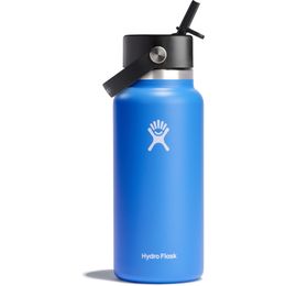 Hydro Flask Trinkflasche "Wide Flex Straw Cap", 946ml, blau, Trinkflaschen, TempShield -Isolierung verhindert Kondenswasserbildung