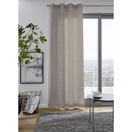 Vorhang my home, B:135cm H:235cm, beige, Polyester, Gardinen, "MARMOR", blickdicht, monochrom, verschiedene Größen