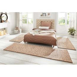 Bettumrandung Hanse Home, H:12mm, beige, Obermaterial: 100% Polypropylen, Schlafzimmer, Bettumrandungen, "Wolly 2", Bettvorleger, 3-teiliger L&auml;ufer