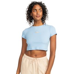 Roxy Damen Shirttop "Active Collection", blau, Gr. XL, 92% Baumwolle, 8% Elasthan, Tops
