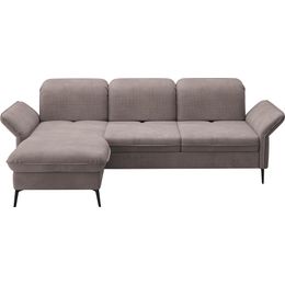 Sit & More Ecksofa SIT & MORE, B:264cm H:92cm T:198cm, grau, 90% Polyester, 10% Polyamid, Wohnzimmer, Sofas, "Emely, inkl. Sitztiefenverstellung", wahlweise mit