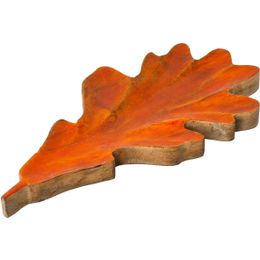 CREATIV DECO Dekoteller "Weihnachtsdeko", B/H/T: 35cm x 2,5cm x 18cm, braun, Dekoschalen, im Buchen-Blatt-Design