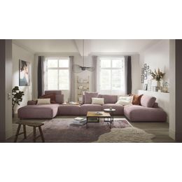 Wohnlandschaft Musterring, B:504cm H:81cm T:204cm, rosa, Sofas, "Lucia U-Form", Cord-Bezug, inklusive Kopfst&uuml;tze, Gesamtbreite 524 cm