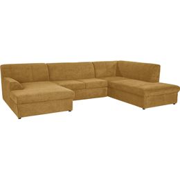 Wohnlandschaft DOMO collection, B:320cm H:78cm T:213cm, gelb, Sofas, "Topper, elegant und zeitlos, komfortabel, U-Form", wahlweise mit Bettfunktion