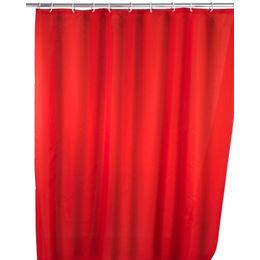 Duschvorhang Wenko, B:180cm H:200cm, rot, Polyester, Duschvorh&auml;nge, "Uni Red", H&ouml;he 200 cm, waschbar