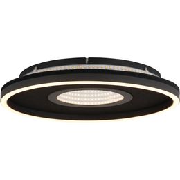 Globo LIGHTING Deckenleuchte "EMORY", schwarz matt, Ø 39,7cm H: 6,3cm, 1 Stk., Leuchten, Deckenlampe Wohnzimmer-Leuchte Schlafzimmer-Leuchte Flur Küche